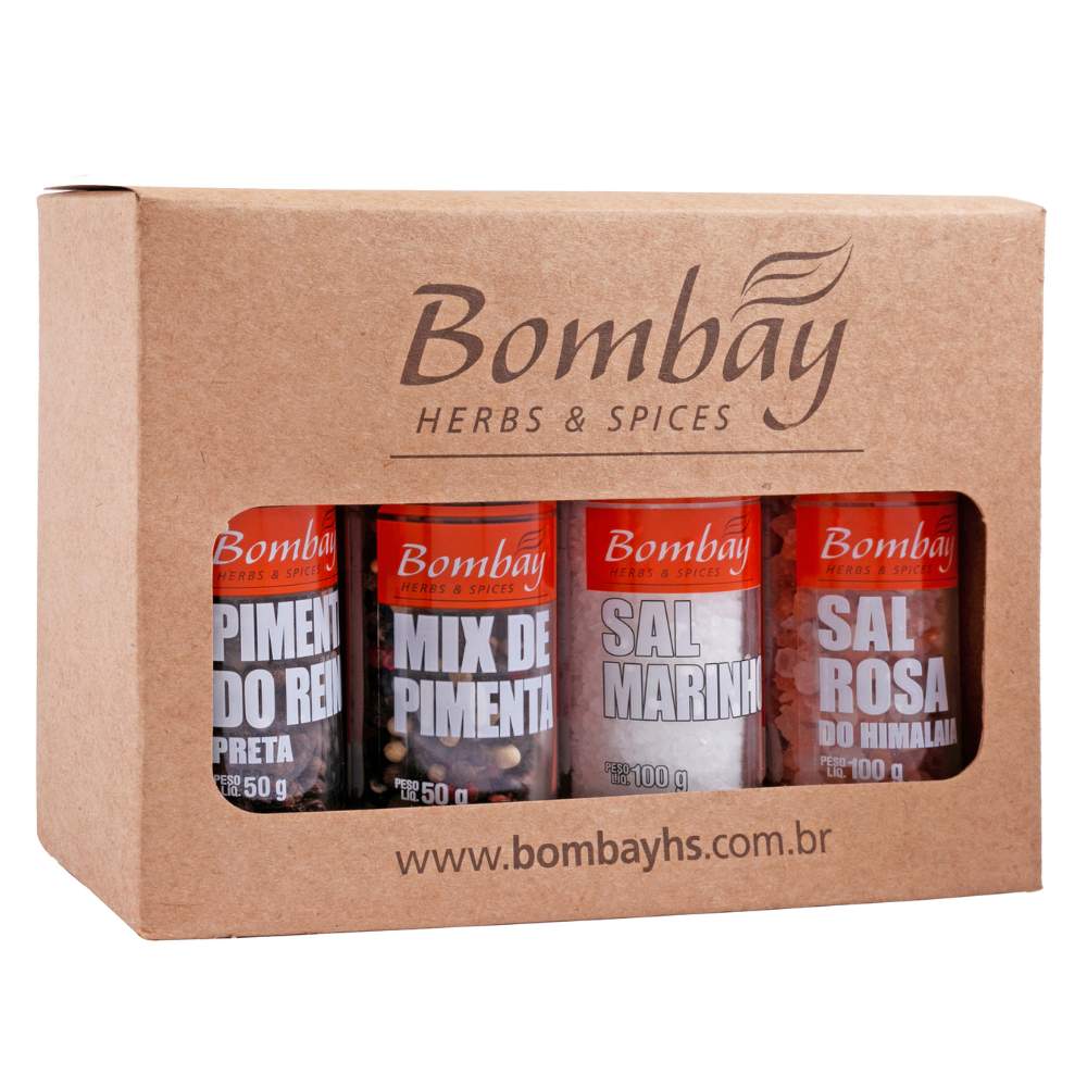 Kit Moedor de Temperos - 4 unidades - Bombay Herbs & Spices